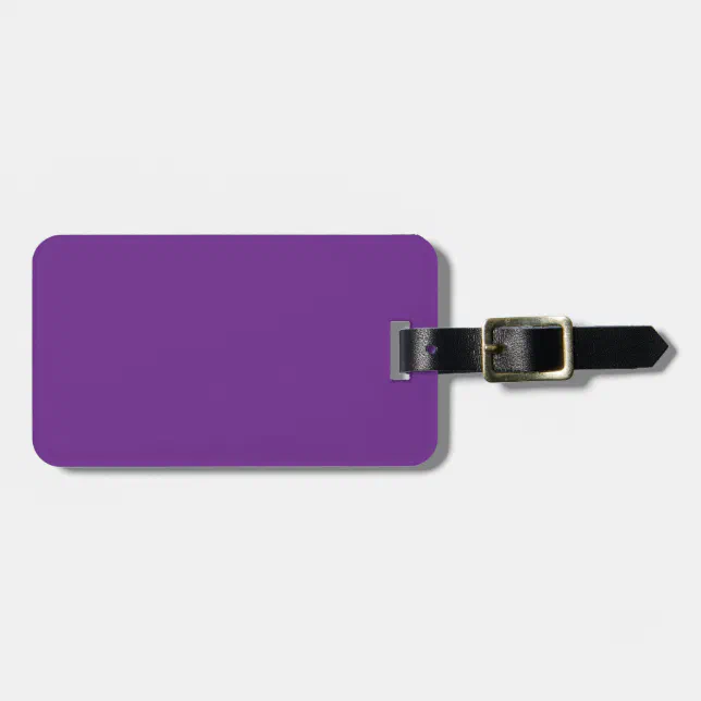 Pure Purple Personalized Trend Color Background Luggage Tag | Zazzle