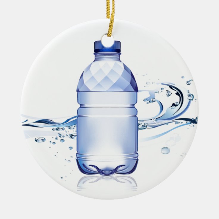 Pure Water Bottle design Ceramic Ornament | Zazzle