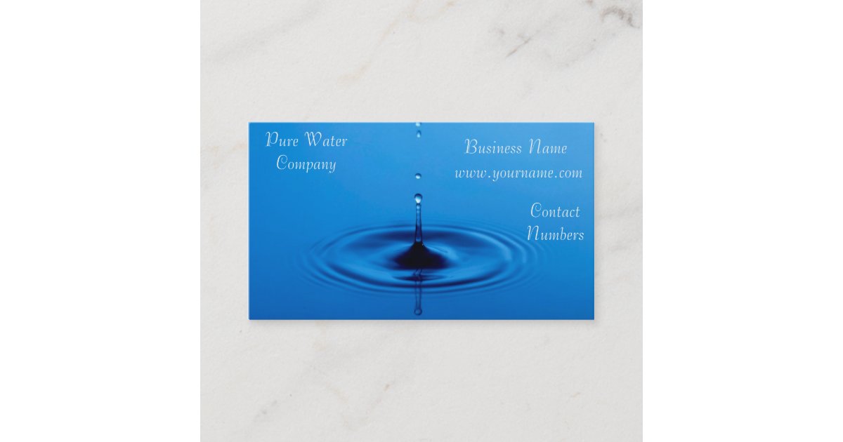 Pure Water business card | Zazzle