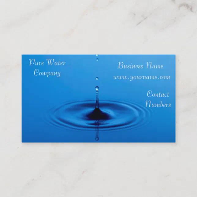 Pure Water business card | Zazzle