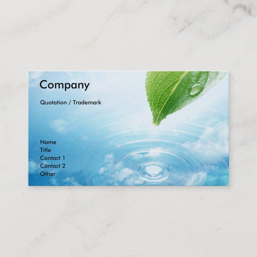 Pure Water business card template | Zazzle