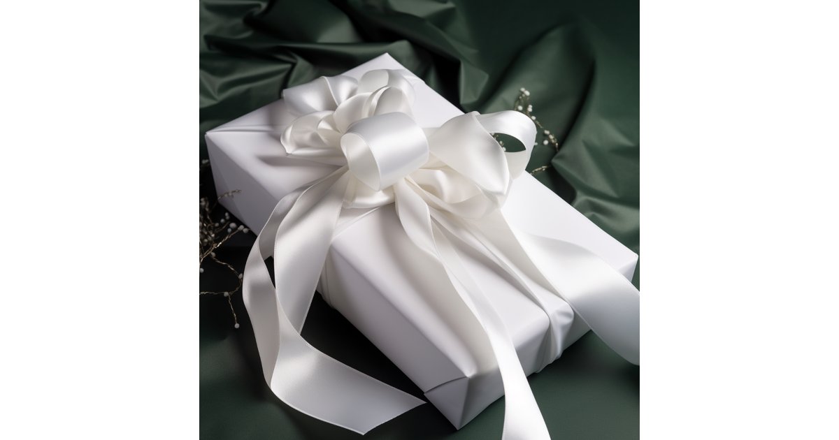 Pure White Solid Color Satin Ribbon | Zazzle