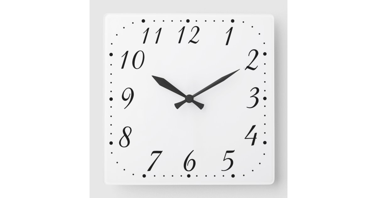 Pure White Square Clock | Zazzle