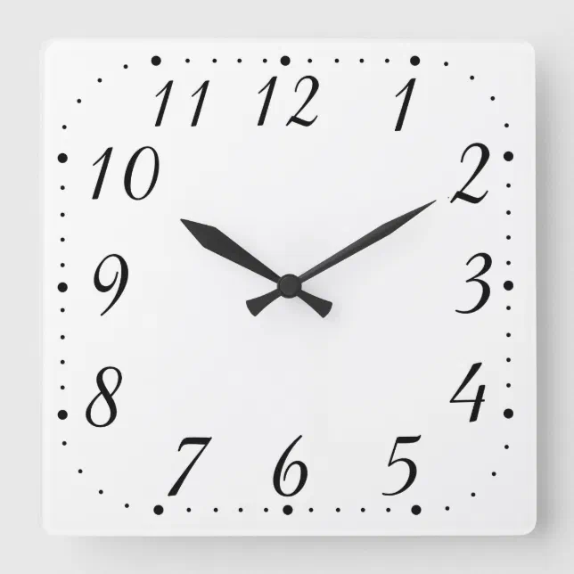Pure White Square Clock | Zazzle
