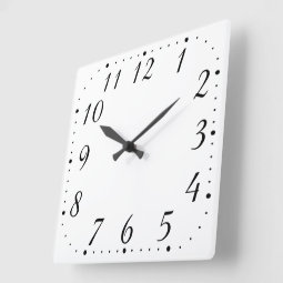 Pure White Square Clock | Zazzle