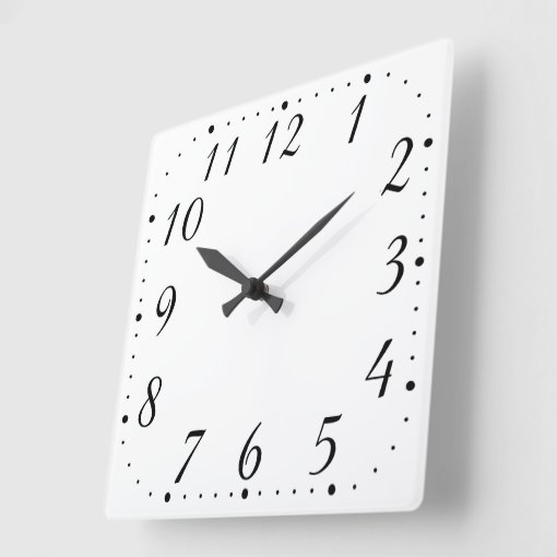 Pure White Square Clock | Zazzle