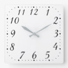 Pure White Square Clock | Zazzle