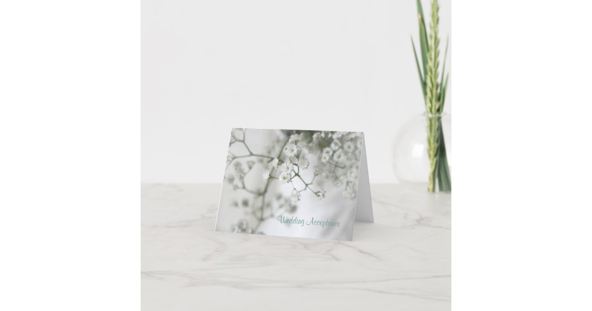 Purity Wedding Acceptance Card | Zazzle