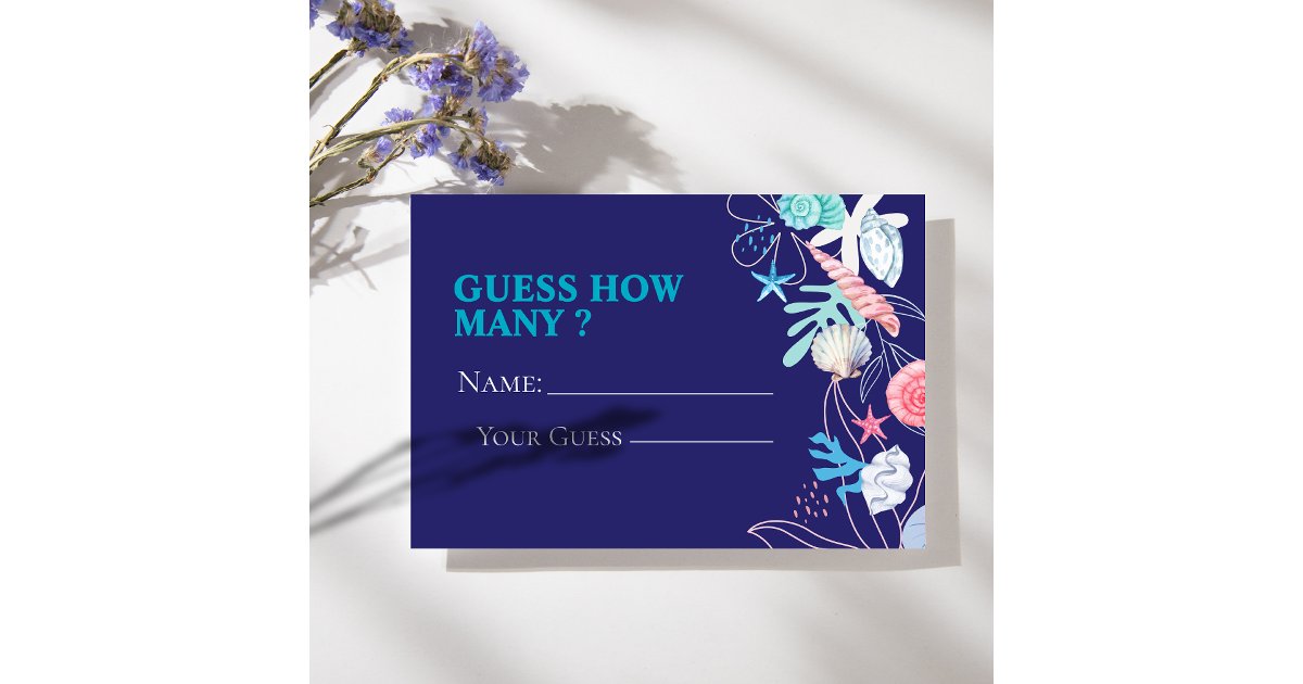 Purple a little pearl Guess How Many Game Card | Zazzle