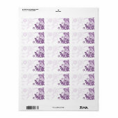Purple Abstract Floral Wedding Blank Address Label | Zazzle
