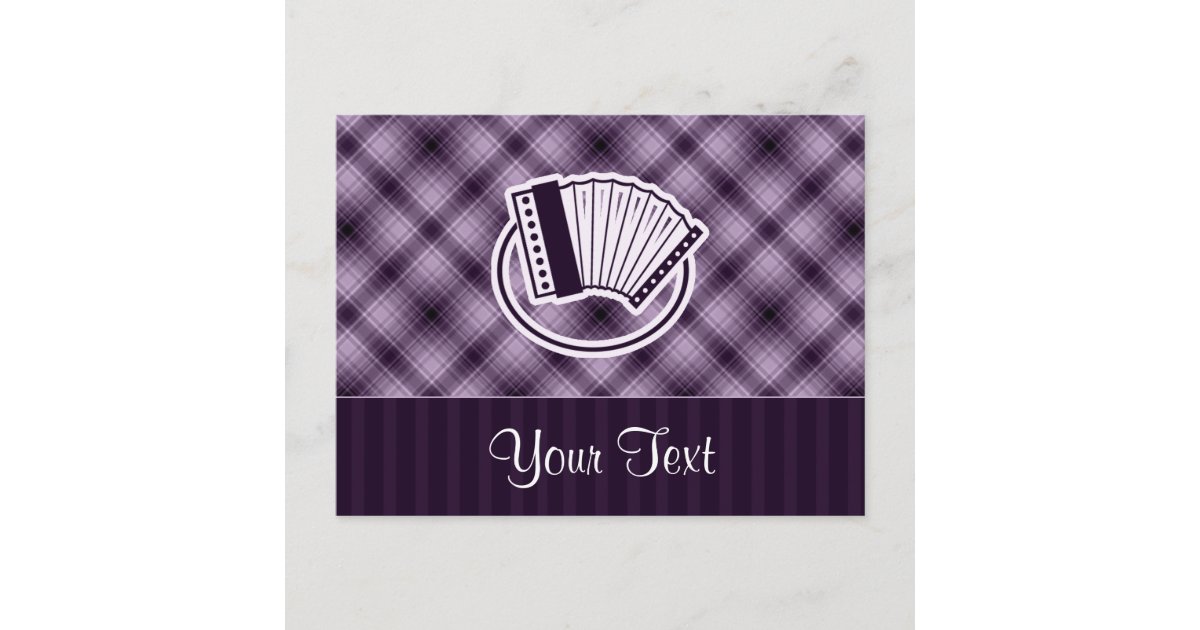 Purple Accordion Postcard | Zazzle