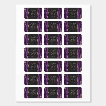 Purple Agate Gold Glitter Dark Wedding Matchboxes | Zazzle