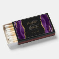 Purple Agate Gold Glitter Dark Wedding Matchboxes | Zazzle