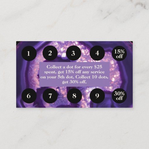 Purple Agate Loyalty Rewards Card | Zazzle