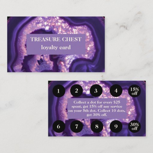 Purple Agate Loyalty Rewards Card | Zazzle