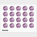 Purple Agate Modern Trendy Simple Name Template Classic Round Sticker ...