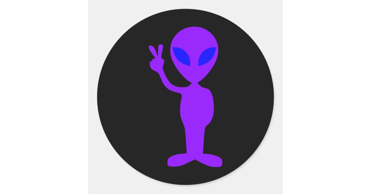 Purple Alien Classic Round Sticker | Zazzle