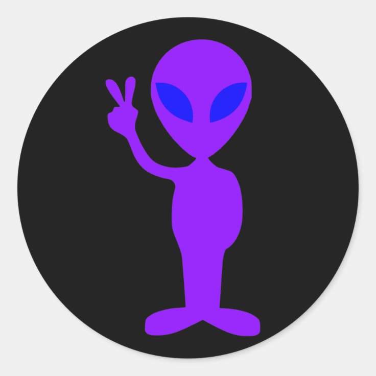 Purple Alien Classic Round Sticker | Zazzle