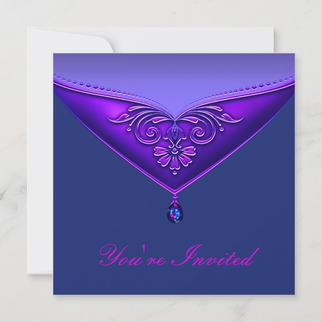 Purple All Occasion Party Invitation Template | Zazzle