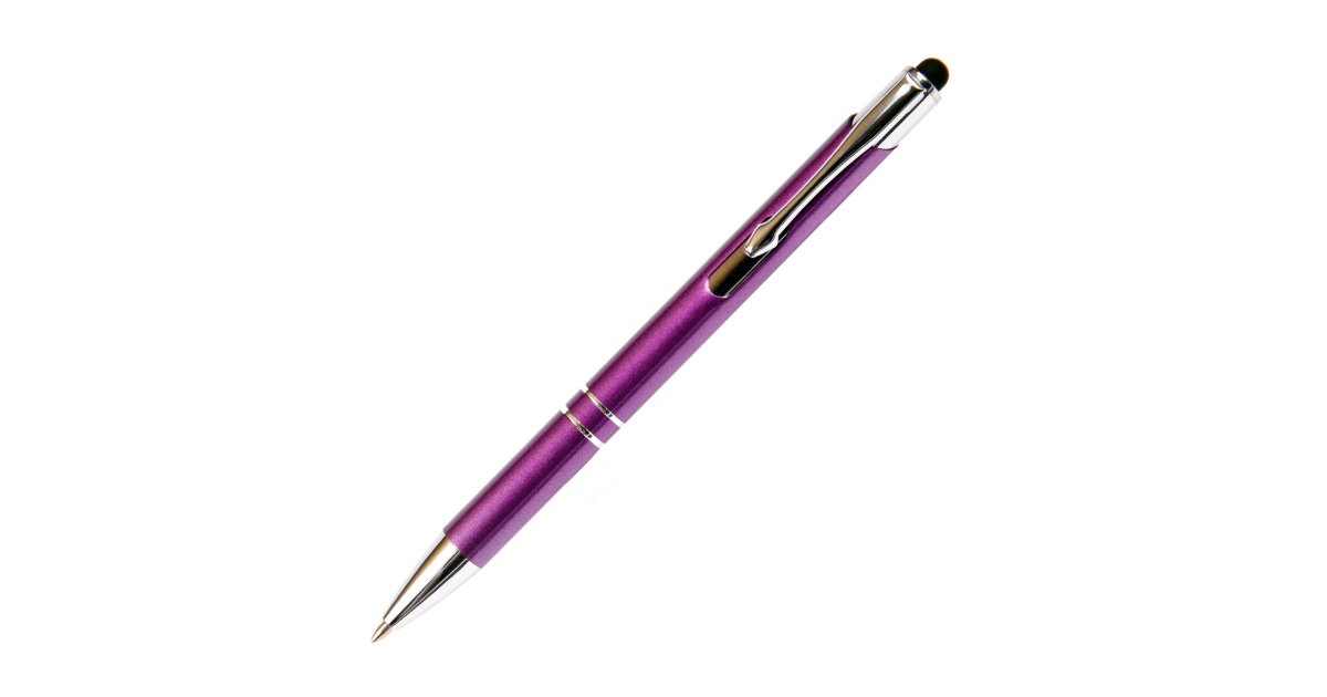 Purple Aluminum Ball Point Pen w/Stylus | Zazzle