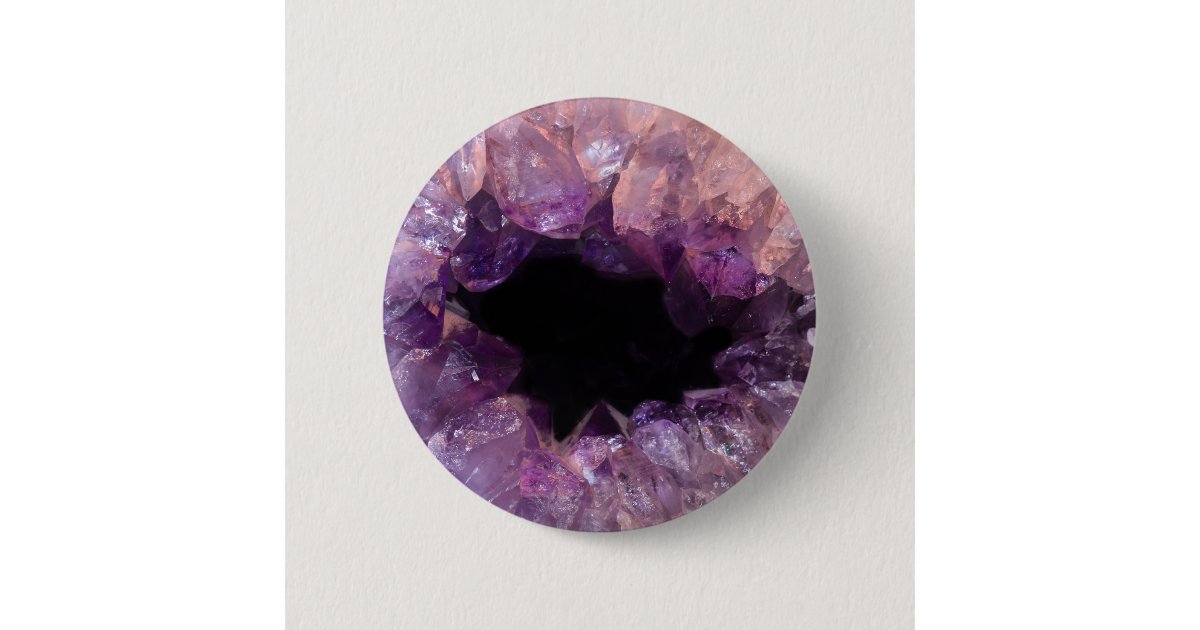 Purple Amethyst Button | Zazzle