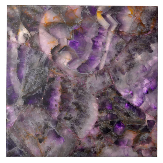 Purple Amethyst Quartz Ceramic Tile | Zazzle