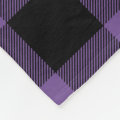 Purple and Black Buffalo Check Monogram Fleece Blanket | Zazzle