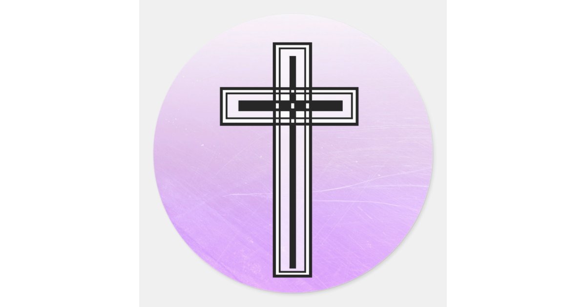 Purple and Black Cross Religious Stickers | Zazzle