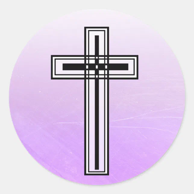 Purple and Black Cross Religious Stickers | Zazzle