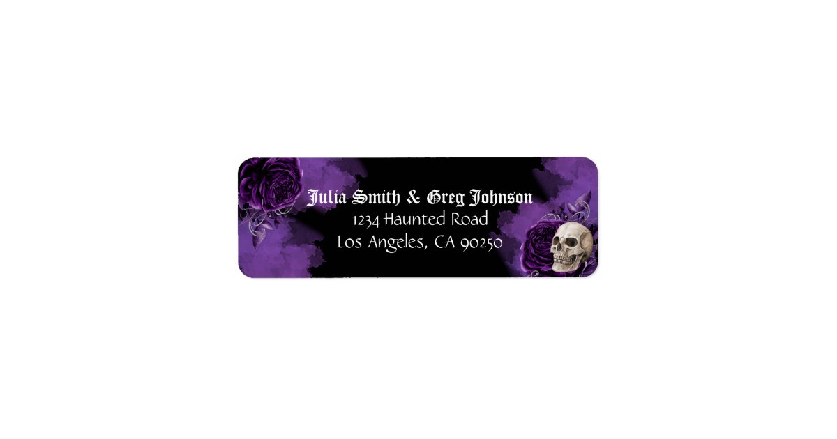 Purple and Black Gothic Return Address Label | Zazzle