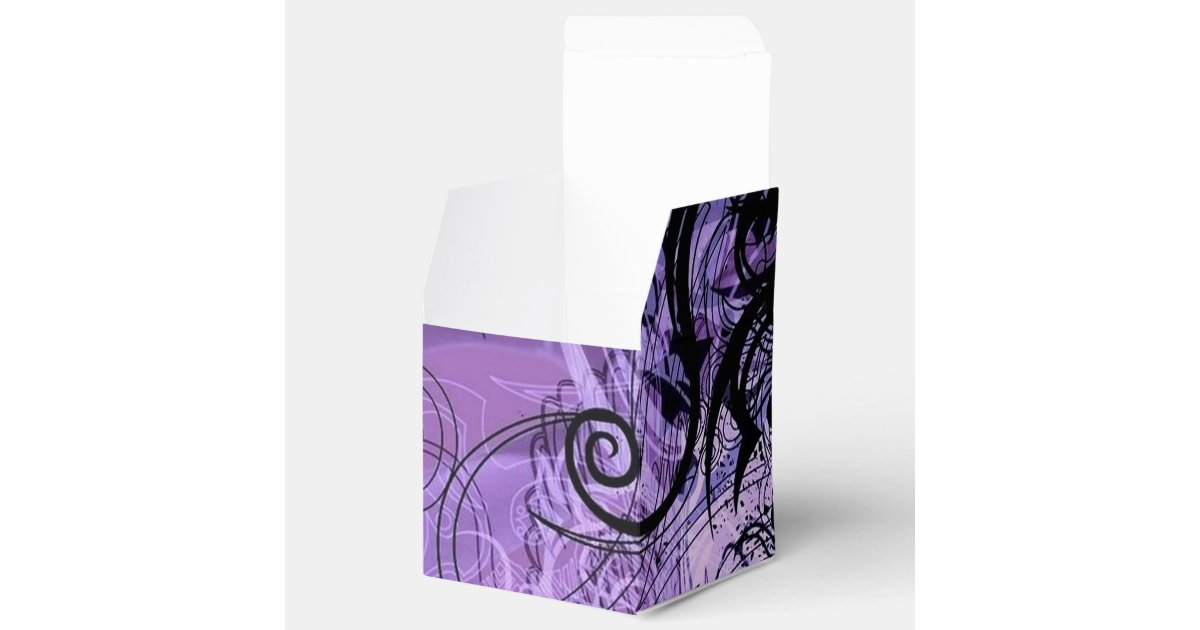 Purple and Black Pattern Cube Favor Box | Zazzle
