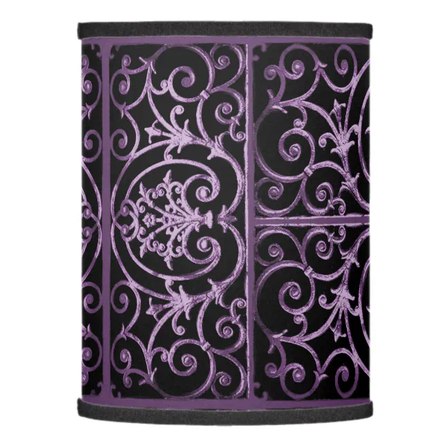 Purple and black scrollwork lamp shade | Zazzle