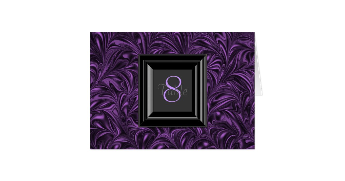 Purple and Black Wedding Table Cards | Zazzle