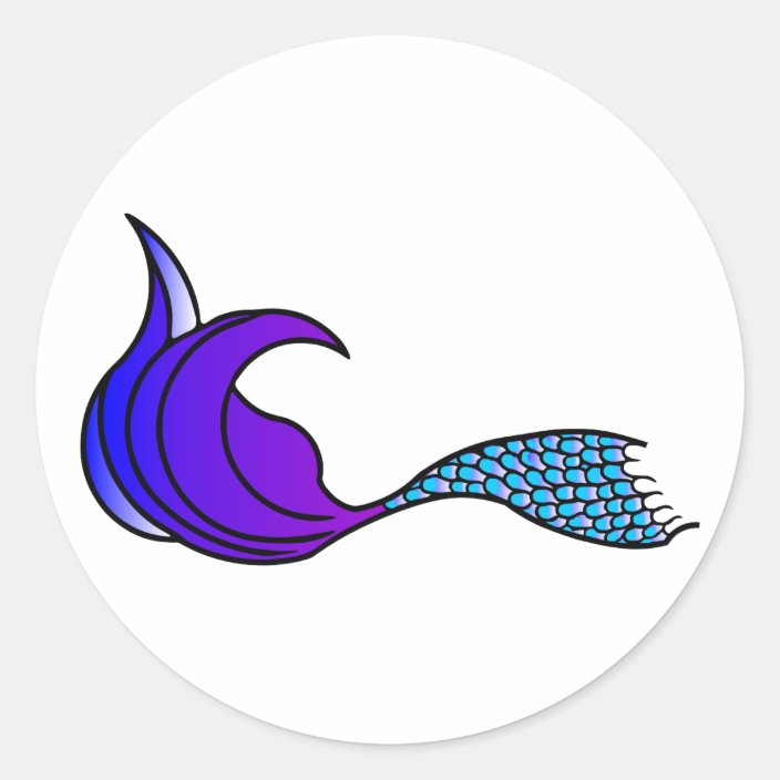 Purple and Blue Mermaid Tail Sticker | Zazzle.com