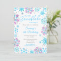 Purple and Blue Snowflakes Birthday Party Invitation | Zazzle