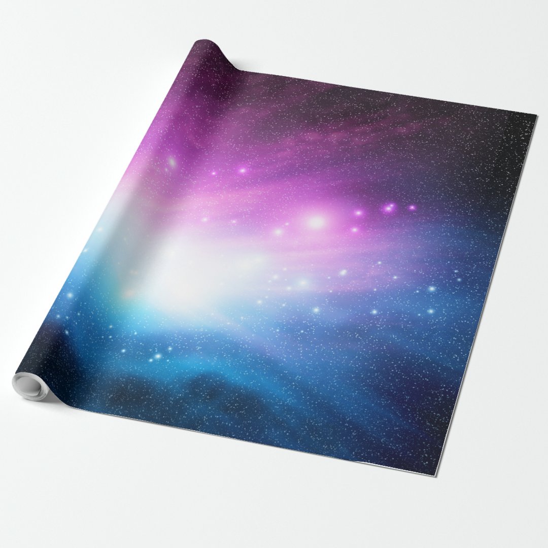 Purple and blue Space Galaxy Sky Wrapping Paper | Zazzle