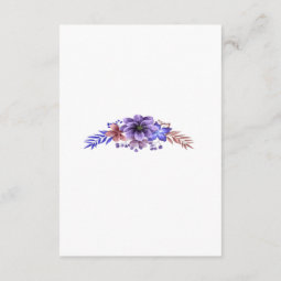 Purple And Blue Watercolor Floral Safety Measures Enclosure Card | Zazzle