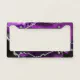 Purple and Faux Silver Glitter Marble Agate License Plate Frame | Zazzle