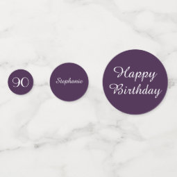 Purple and Gold 90th Birthday Table Decoration Confetti | Zazzle