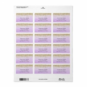 Purple and Gold Address Labels | Zazzle