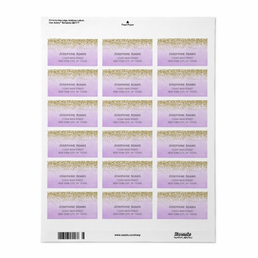 Purple and Gold Address Labels | Zazzle