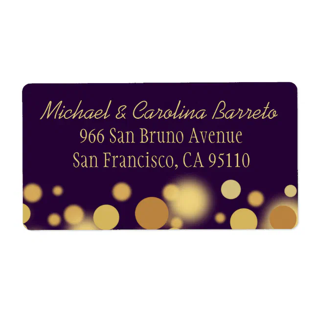 Purple and Gold Bokeh Address Labels | Zazzle