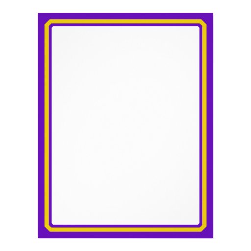 Purple And Gold Border Trim Letterhead Design | Zazzle