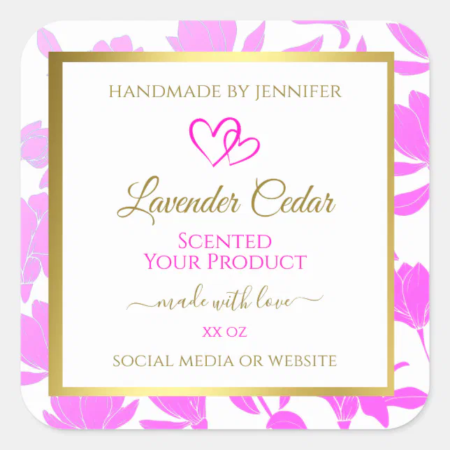 Purple and Gold Floral Product Packaging Labels | Zazzle