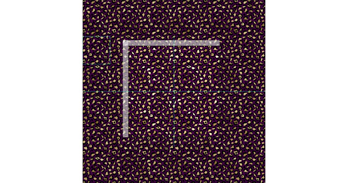 Purple and Gold Leopard Print Fabric | Zazzle