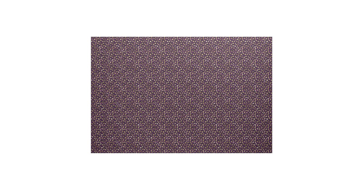Purple and Gold Leopard Print Fabric | Zazzle