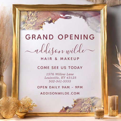 Purple And Gold Modern Art Liquid Watercolor Ink Flyer | Zazzle