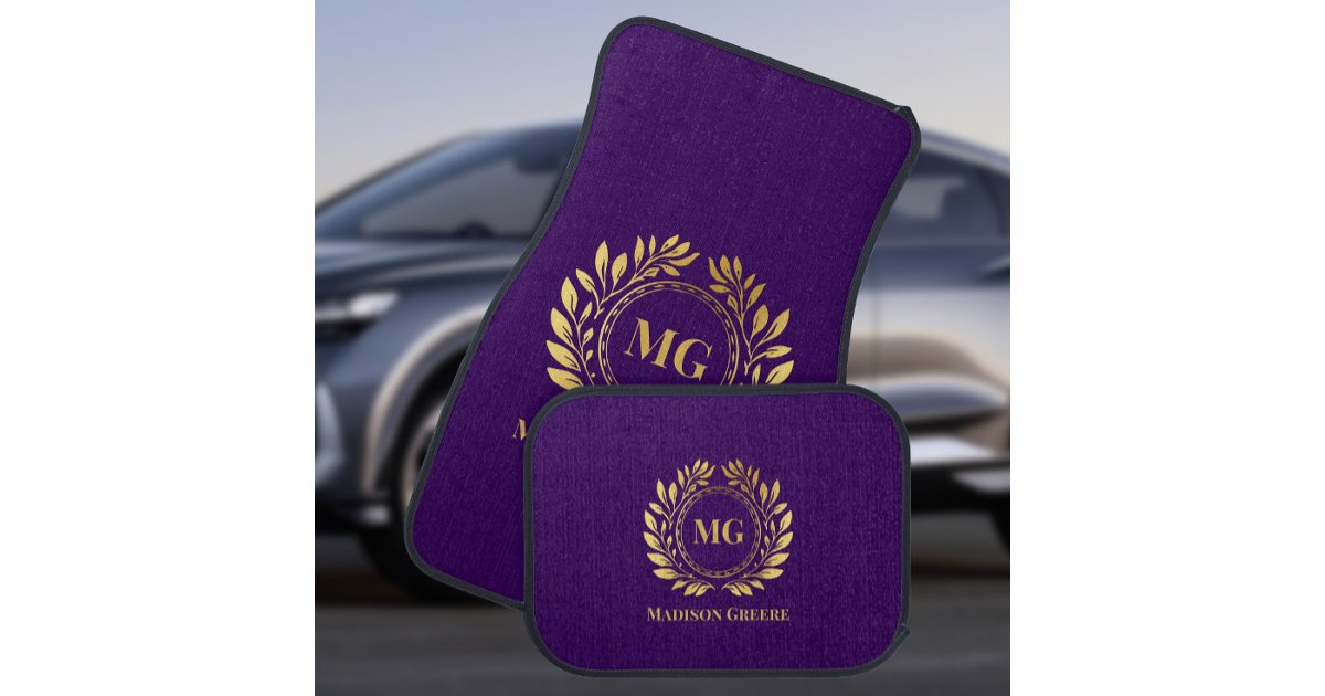 Purple and Gold Personalized Car Floor Mat | Zazzle