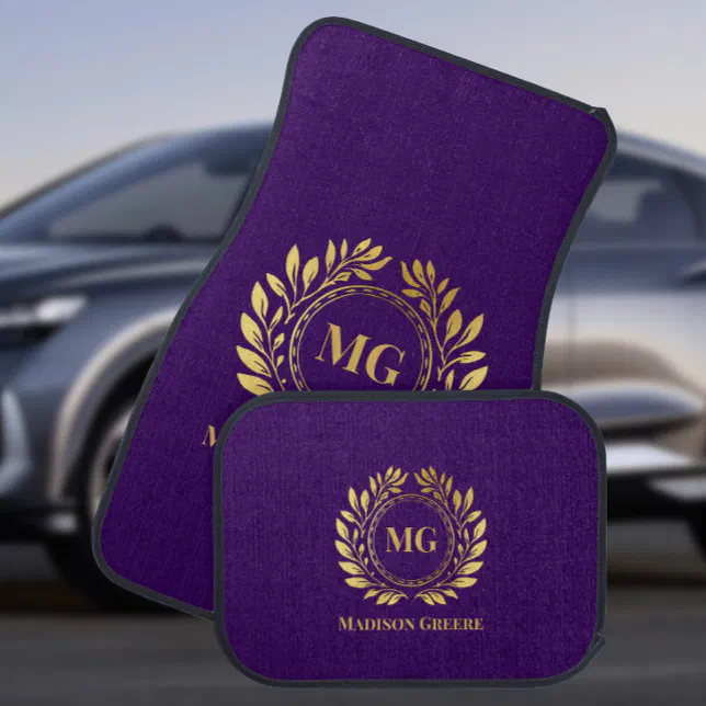 Purple and Gold Personalized Car Floor Mat | Zazzle