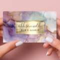 Purple And Gold Watercolor Marble Business Card | Zazzle